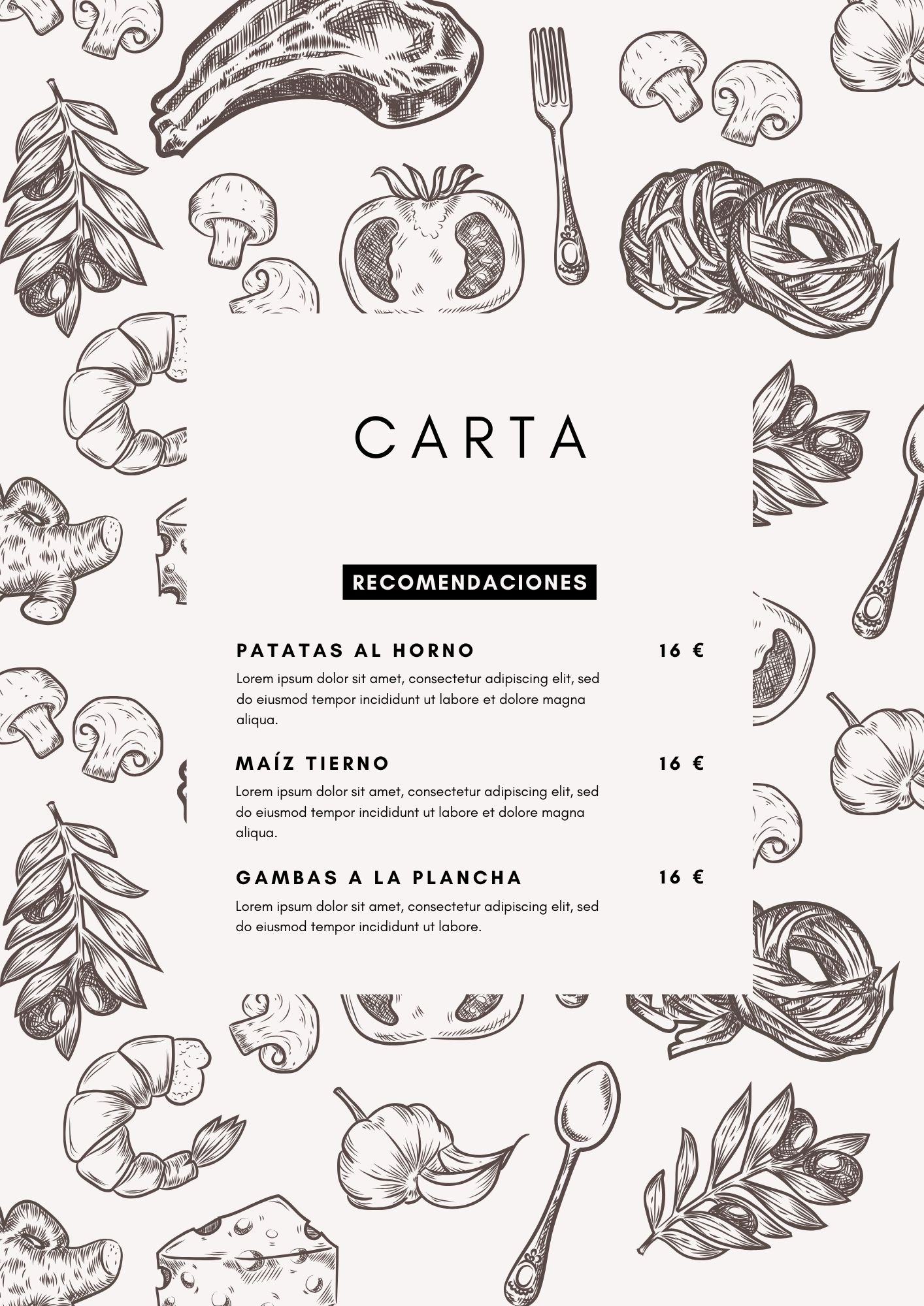 Diseño de cartas de restaurante en Terrassa | Presupuesto